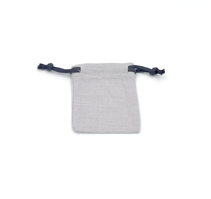 Extra Small Grey Linen Pouch - Stockpak