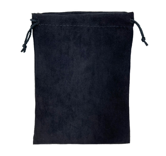 Large Black Recycled Suede Pouch - Stockpak
